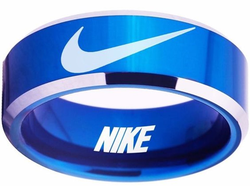 Nike Ring Blue & Silver Band Nike Wedding Ring #nike #nikeair #justdoi ...