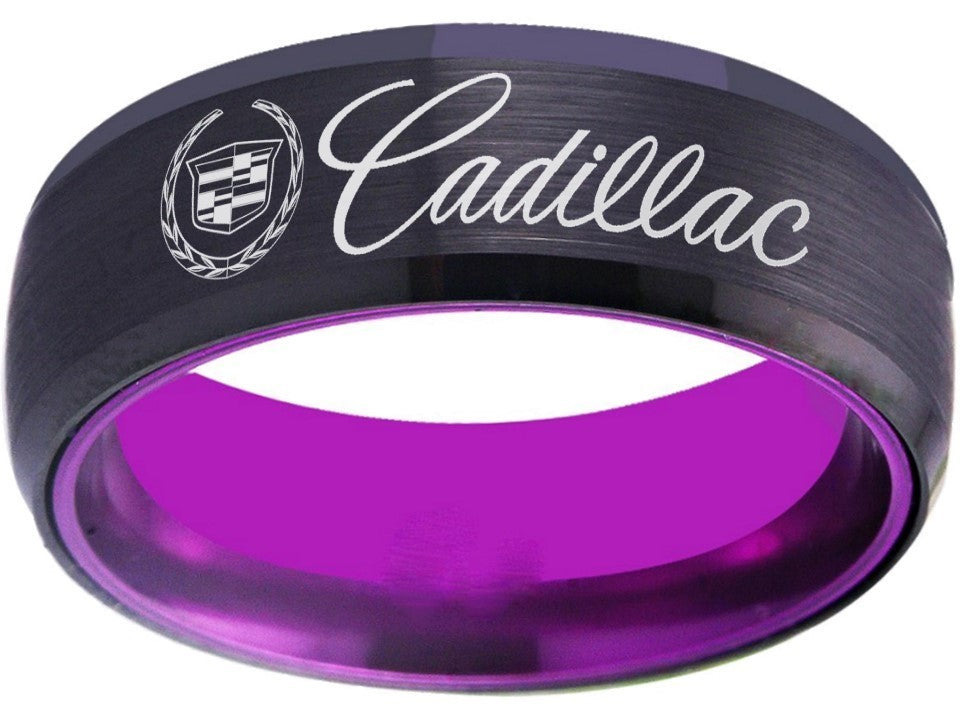 Cadillac Ring Cadillac Logo Ring Black & Purple Wedding Band sizes 6-1 ...