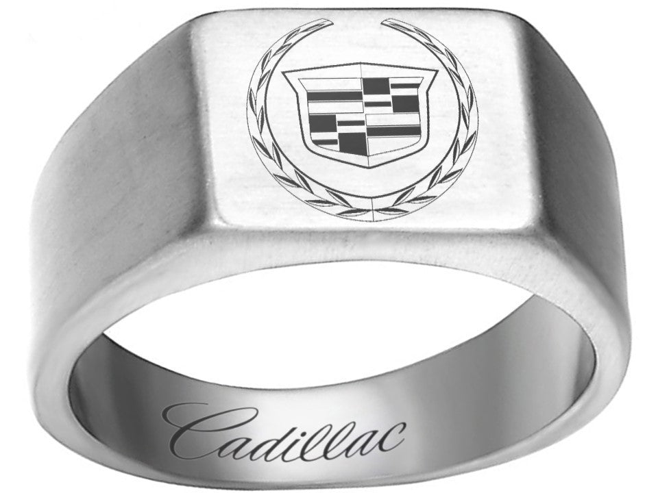 Cadillac Ring Cadillac Logo Ring Silver Titanium Ring sizes 8-12 #cadi ...