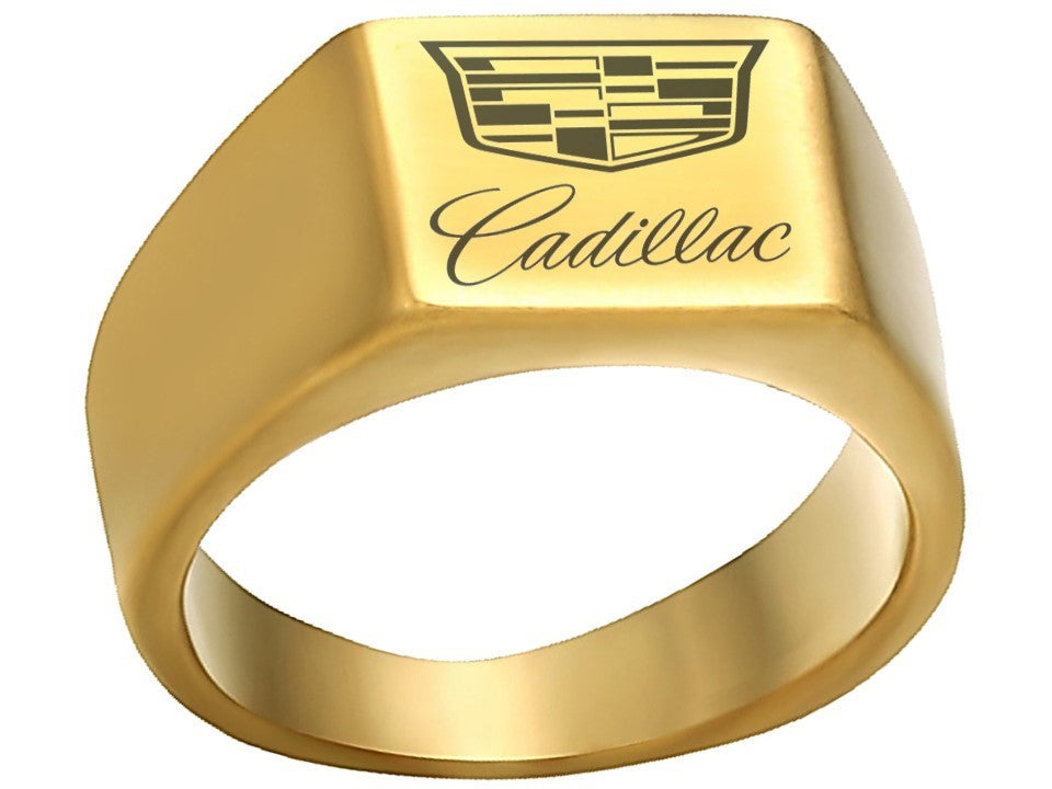 Cadillac Ring 2021 Cadillac Logo Ring Gold Titanium Ring sizes 8-12 #c ...