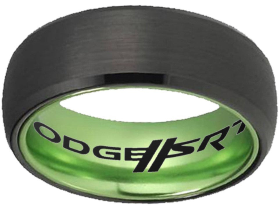 Dodge SRT Ring Dodge SRT Logo Ring Black and Green Wedding Band #dodge ...