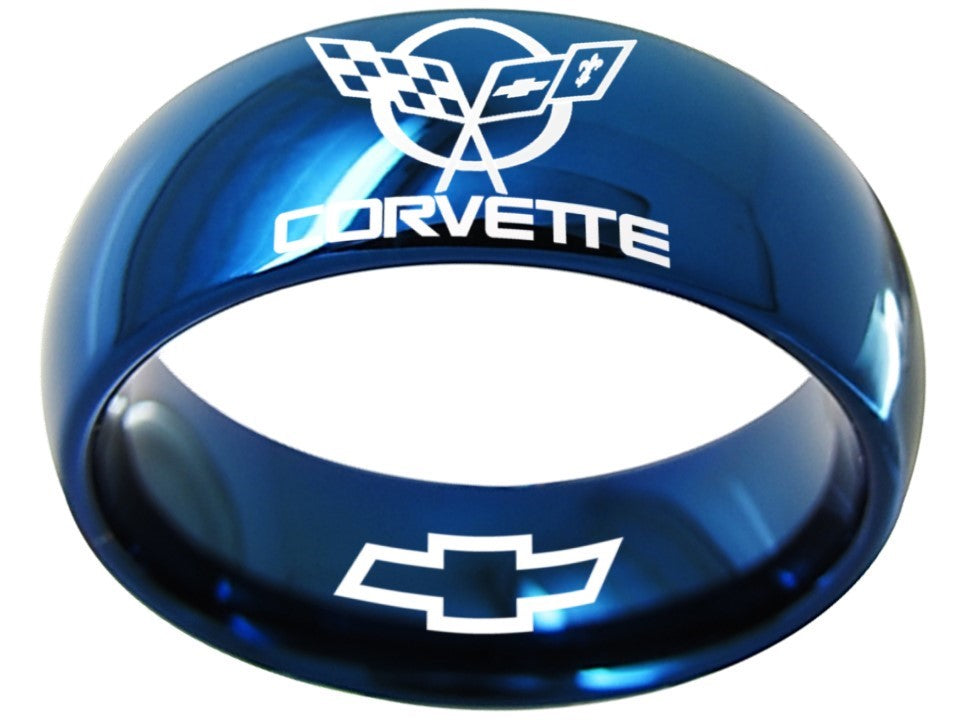 Chevrolet Corvette Ring Blue Wedding Band Sizes 4-14 #Corvette #C5 ...