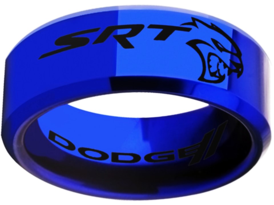 Hellcat Ring Dodge Challenger Hellcat Ring Blue and Black Sizes 6-13 ...