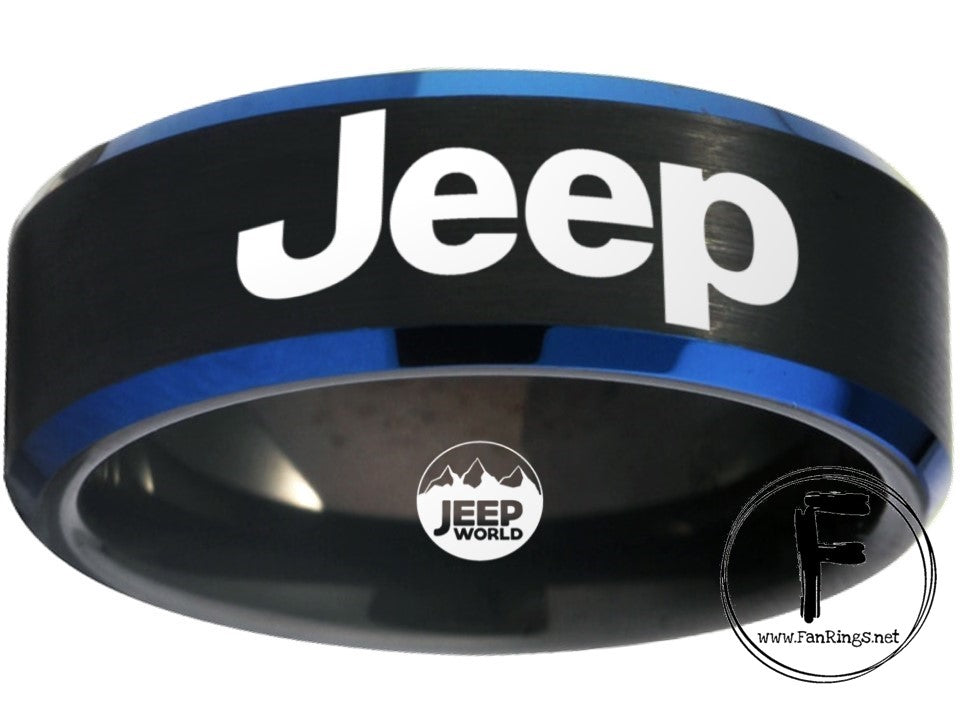 JEEP Logo Ring Wrangler Rubicon Logo Ring Black and Blue #jeep #4X4 ...