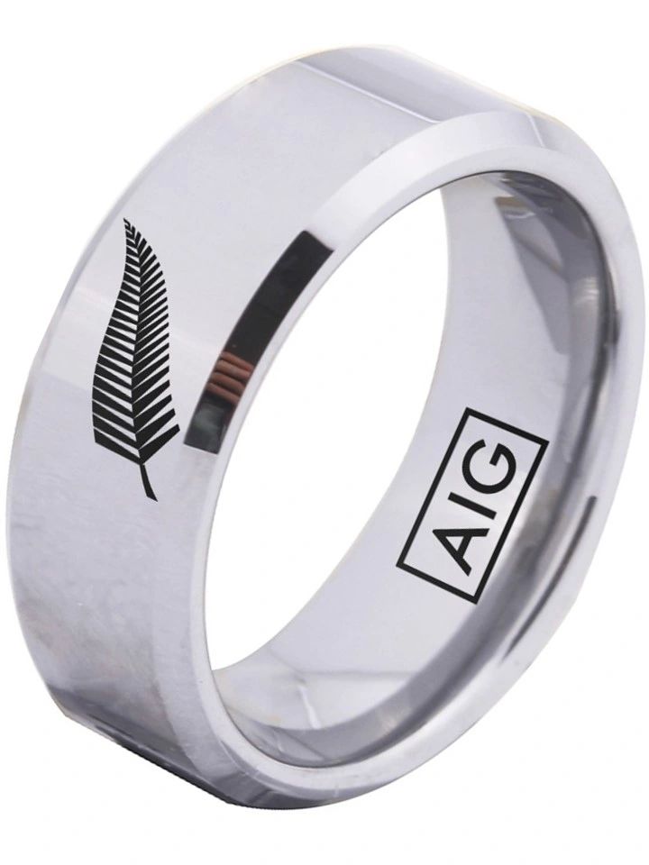 New Zealand All Blacks Ring Silver Ring Tungsten Rugby #allblacks ...