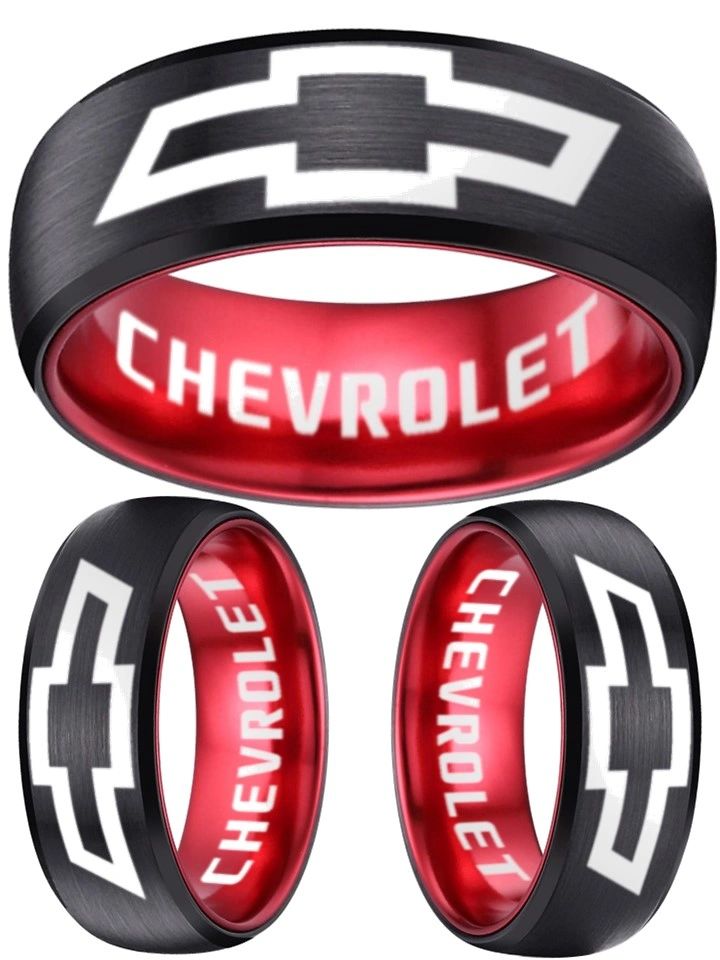 Chevrolet Ring Chevy Ring Black and Red Ring Sizes 6-13 #chevy#chevrol ...