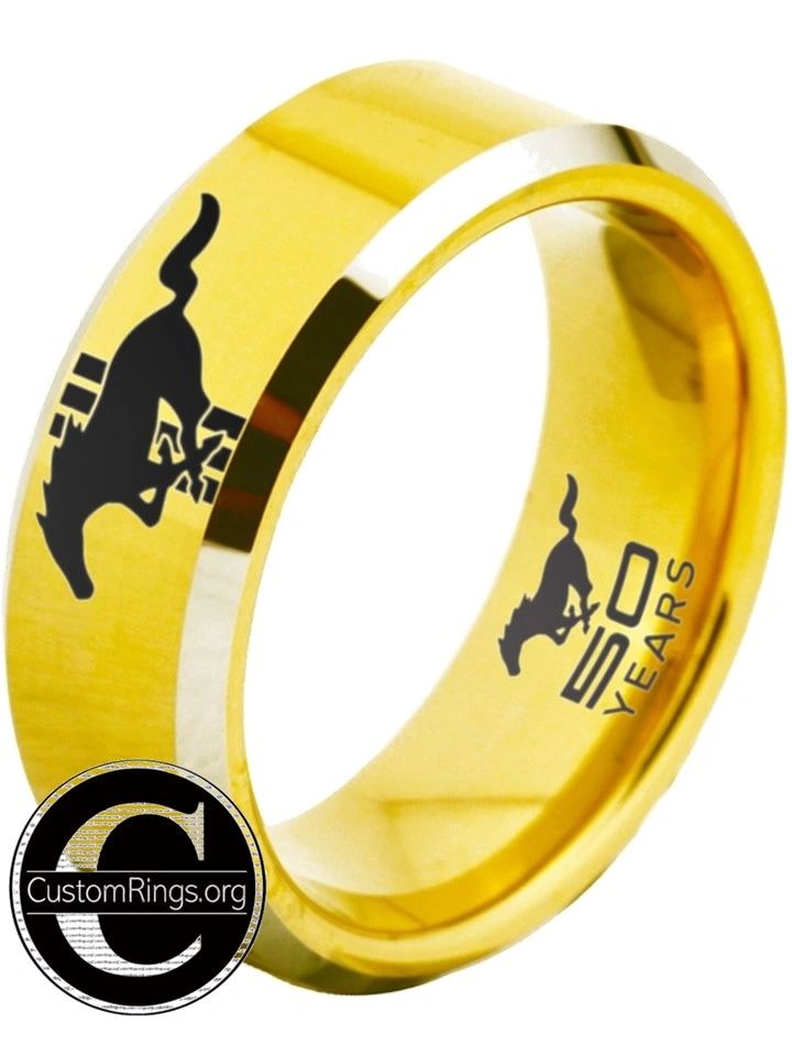 Ford Mustang Ring Mustang Logo Ring Gold 50 Anniversary Ring #mustang ...