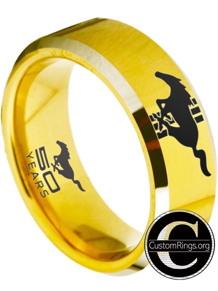 Ford Mustang Ring Mustang Logo Ring Gold 50 Anniversary Ring #mustang ...